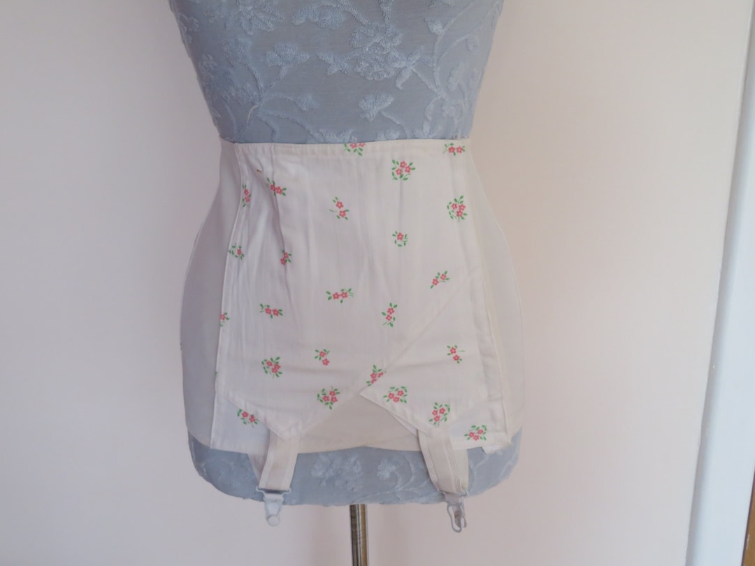 Vintage Twilfit Floral Pattern Corset/girdle & Four Strap Suspender ...