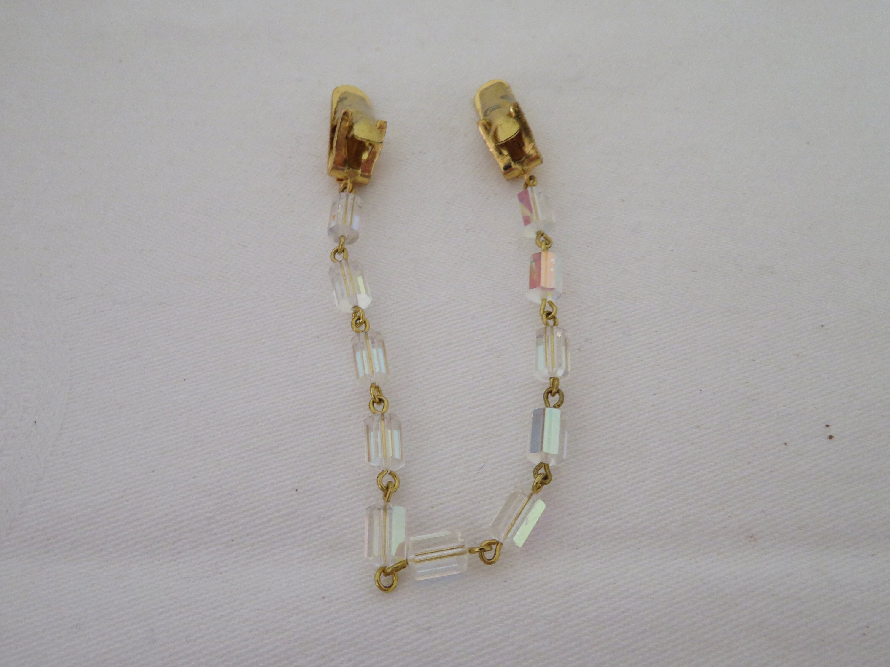 Vintage Gold Tone Bar With Fabulous AB Crystal/glass Bead | Etsy