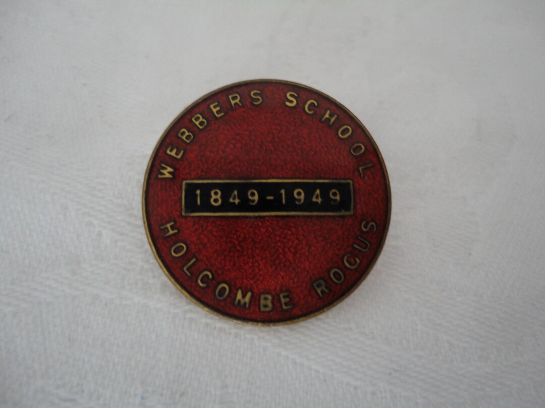 Vintage Commemorative Enamel Badge/pin - Webbers C of E Primary School ...