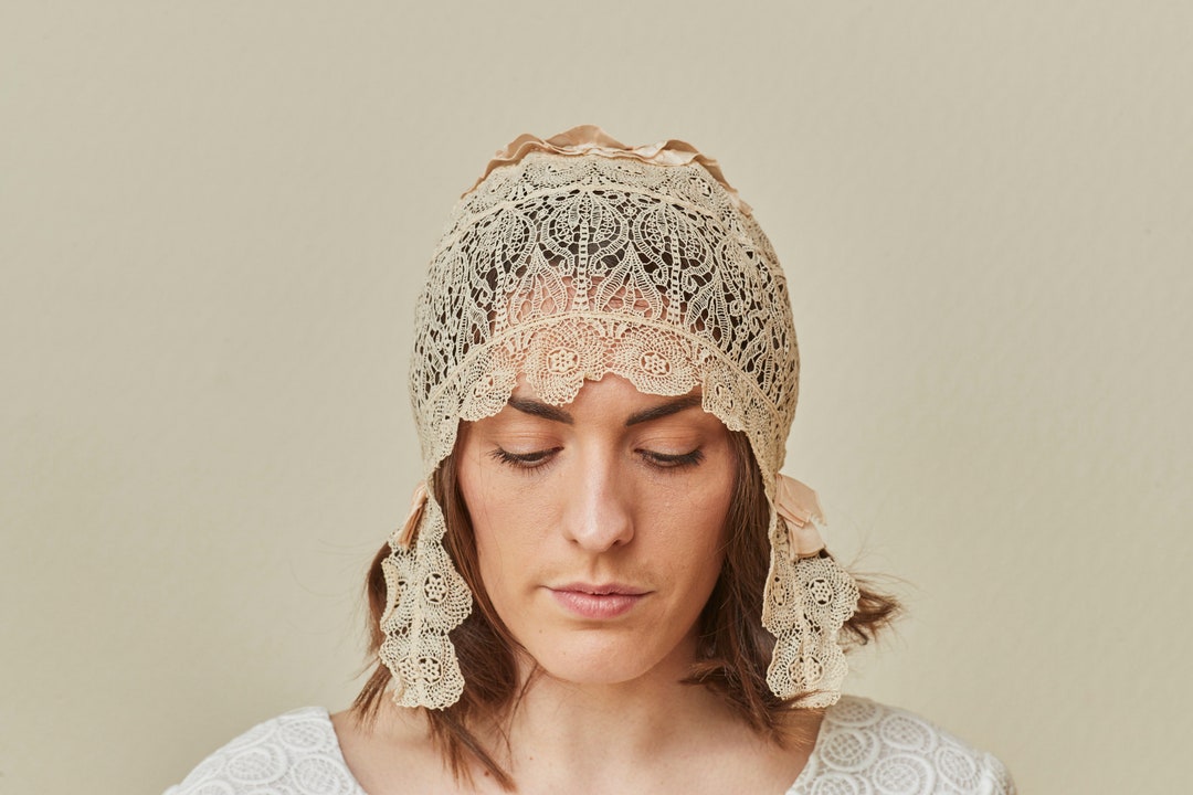 Vintage Art Deco Ivory Lace Juliet/breakfast/boudoir Cap/hair Net With ...