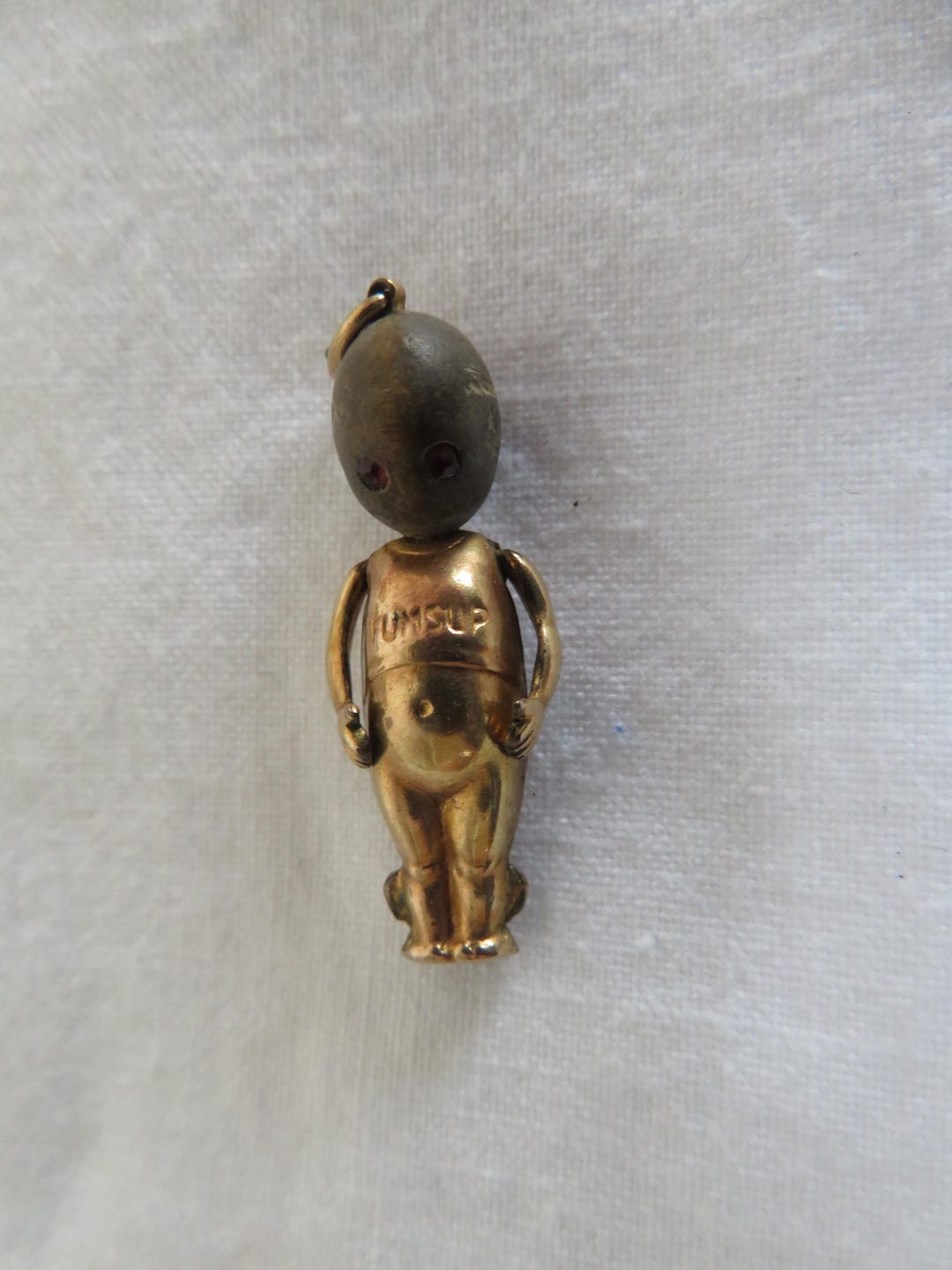 Antique WWI Fumsup Rolled Gold Charm/pendant/fob With Original Pink ...