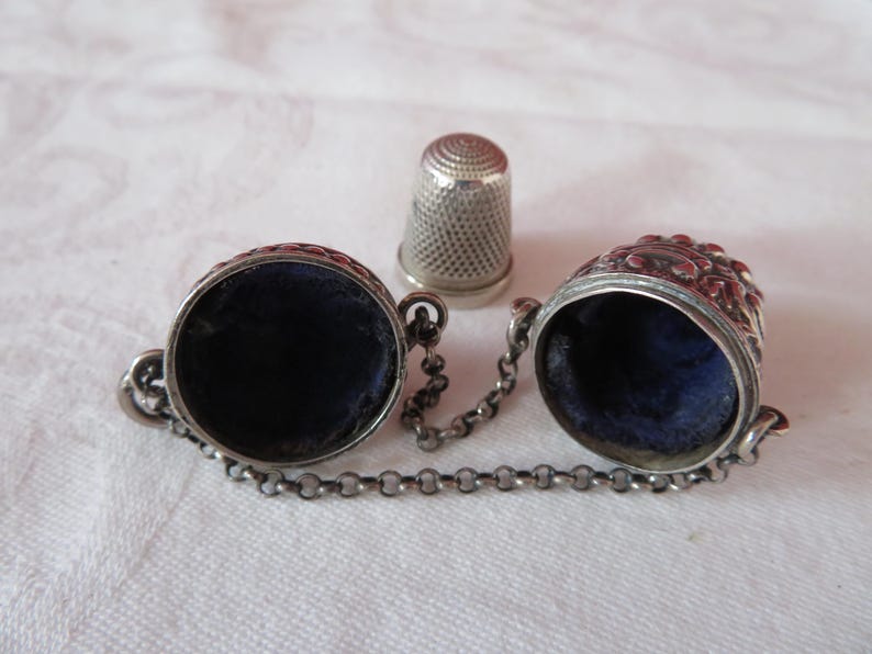 Antique Silver (tested) Chatelaine Thimble Holder/bucket With Figure ...
