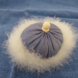 Vintage Art Deco White Swans Down Powder Puff With Dark Blue Silk ...
