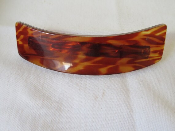 Vintage Curved Faux Tortoiseshell Bar Hair Barrette/S… - Gem