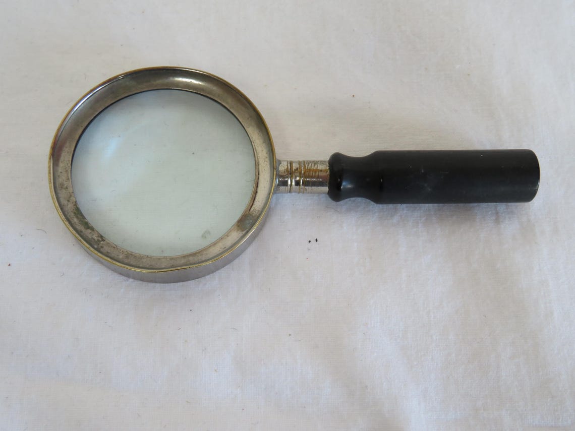 Vintage Magnifying Glass/quizzing Glass With Black Handle 1960's - See ...