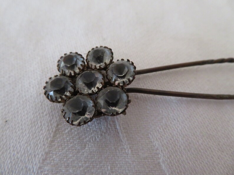 Vintage/antique Double Pronged Hair Pin With Black Dot - Etsy