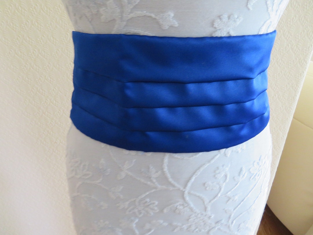 Vintage Royal Blue Satin Cummerbund in Original Box by Sophos ...