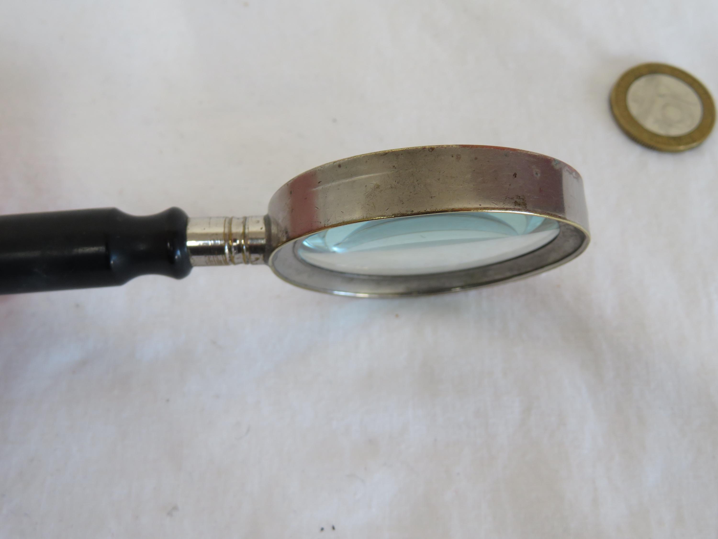 Vintage Magnifying Glass/quizzing Glass With Black Handle 1960's - See ...
