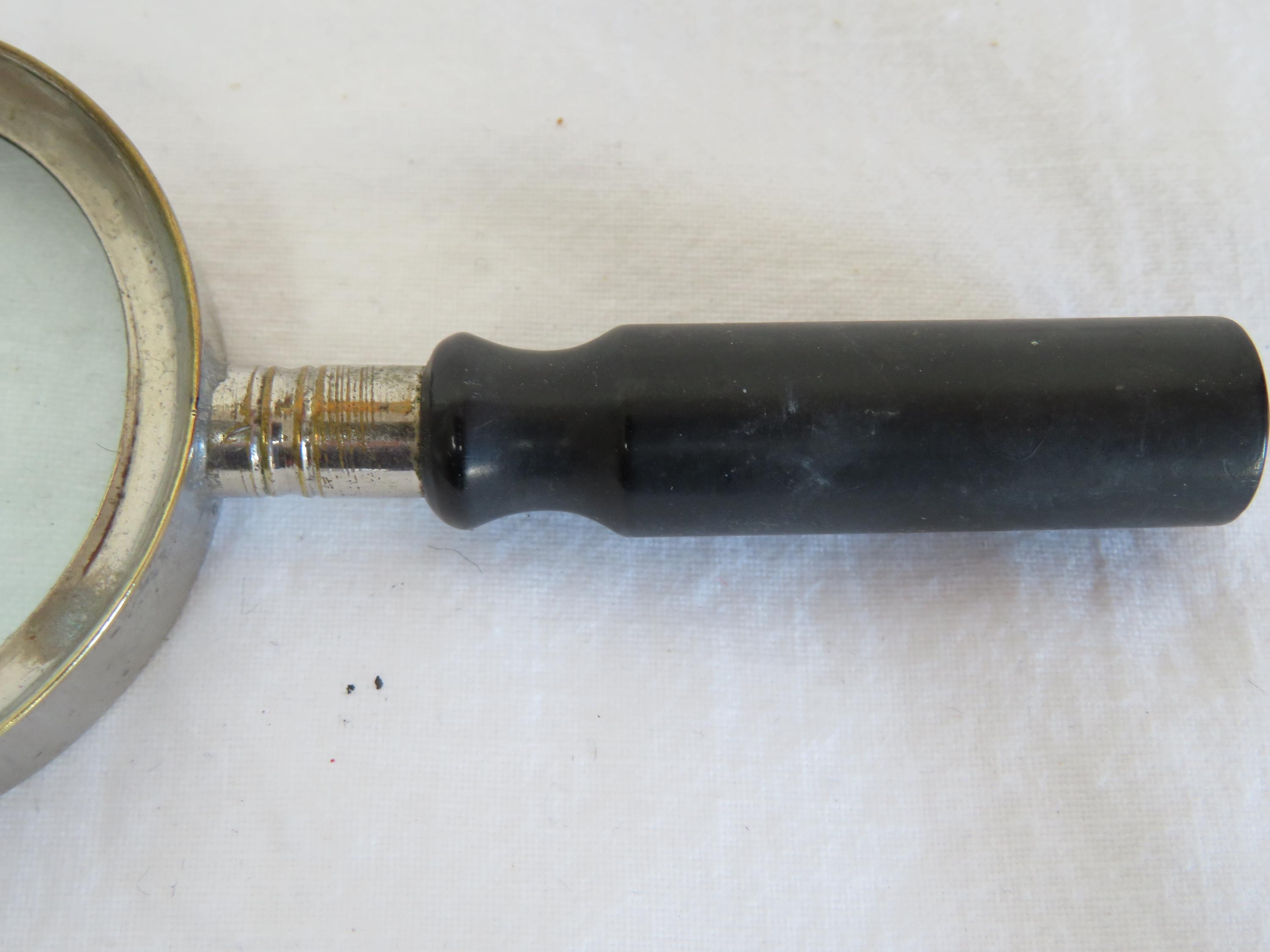 Vintage Magnifying Glass/quizzing Glass With Black Handle 1960's - See ...