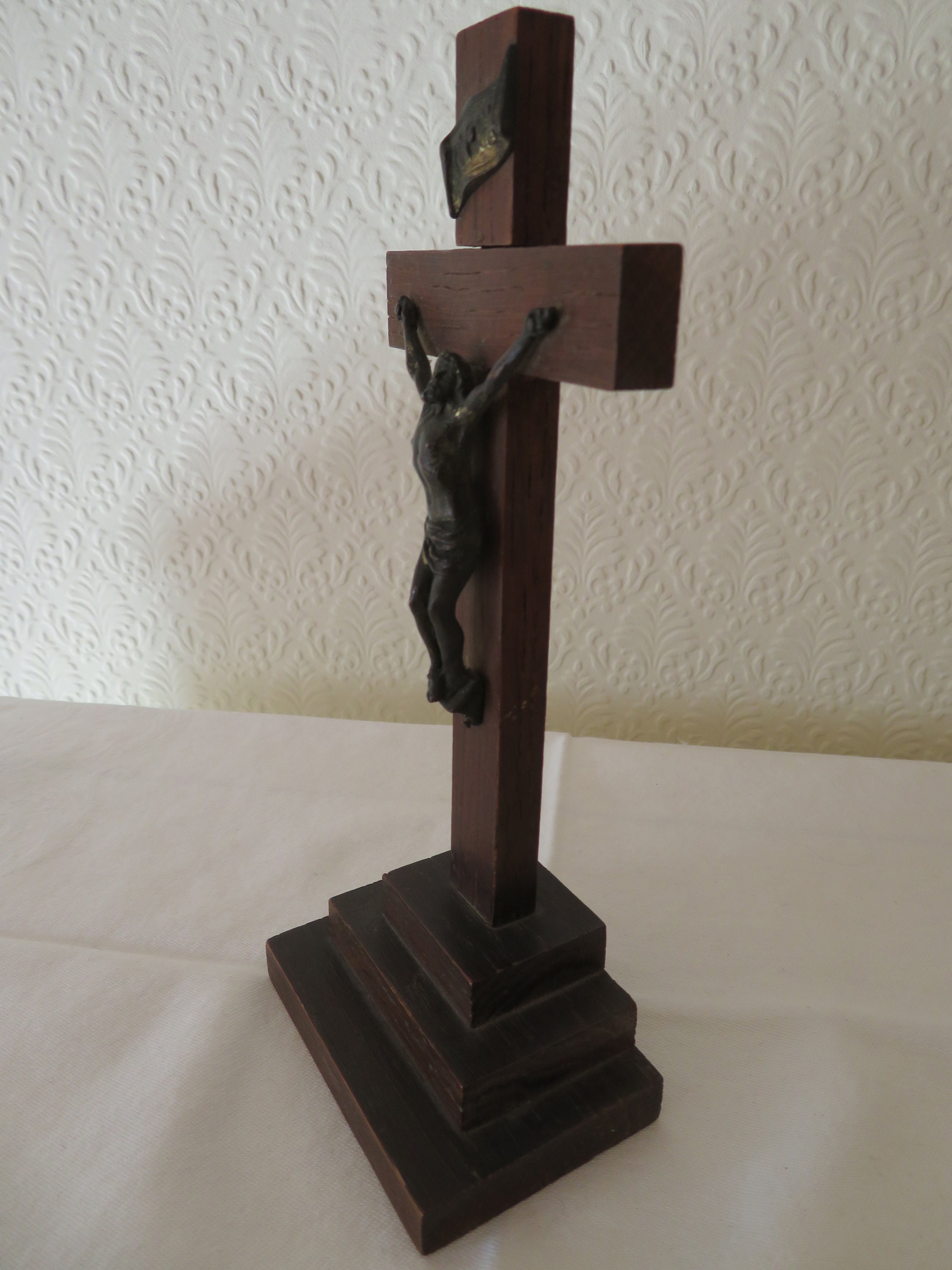 Vintage/Antique Free Standing Crucifix/Home Altar Dark Wood | Etsy
