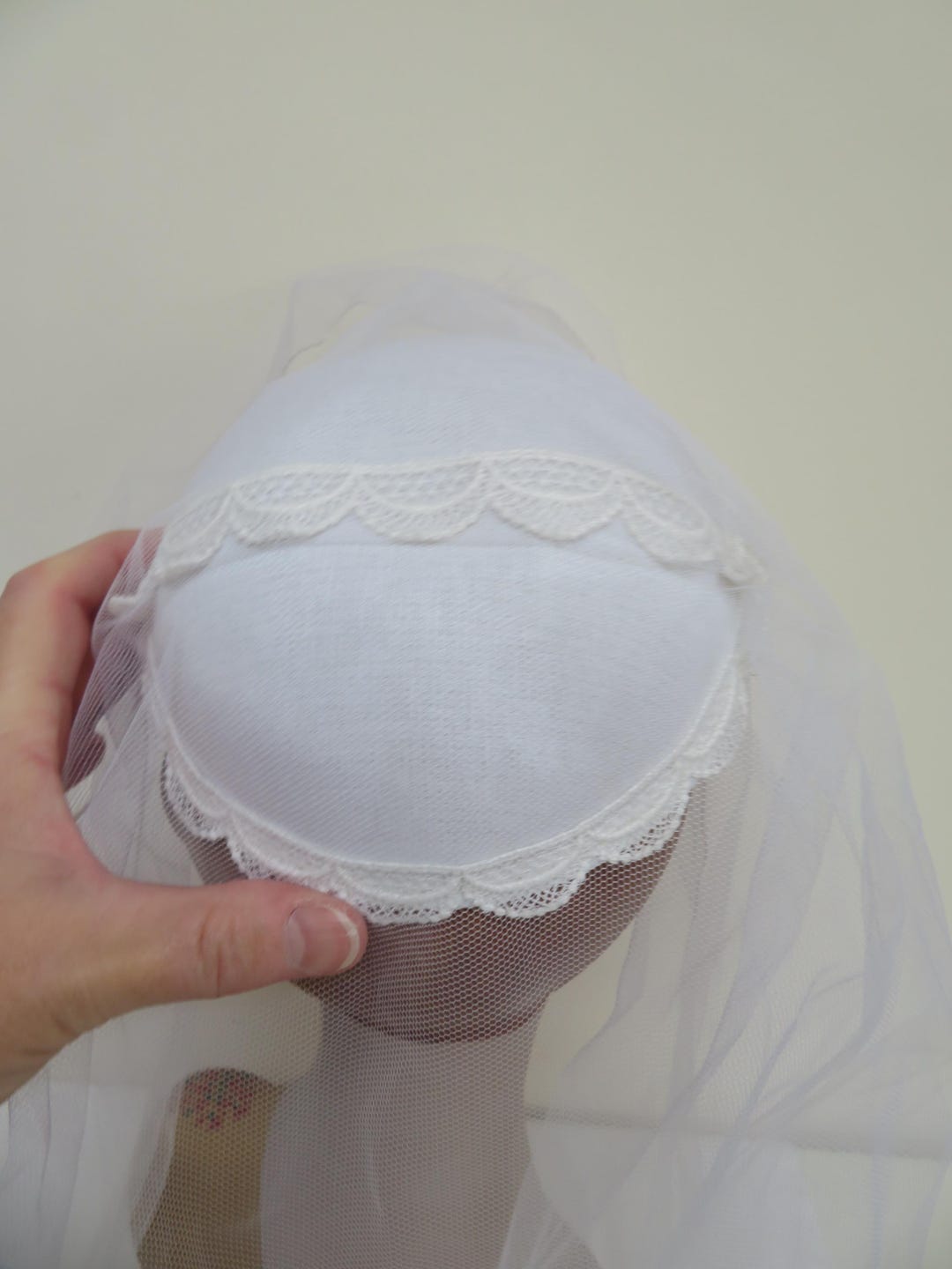 Vintage Lace Wedding/bridal/confirmation Cap/headdress With 16" and 23 ...