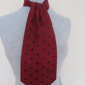 Vintage Classic Burgundy/deep Red & Black Polka Dot Cravat/neck Tie ...