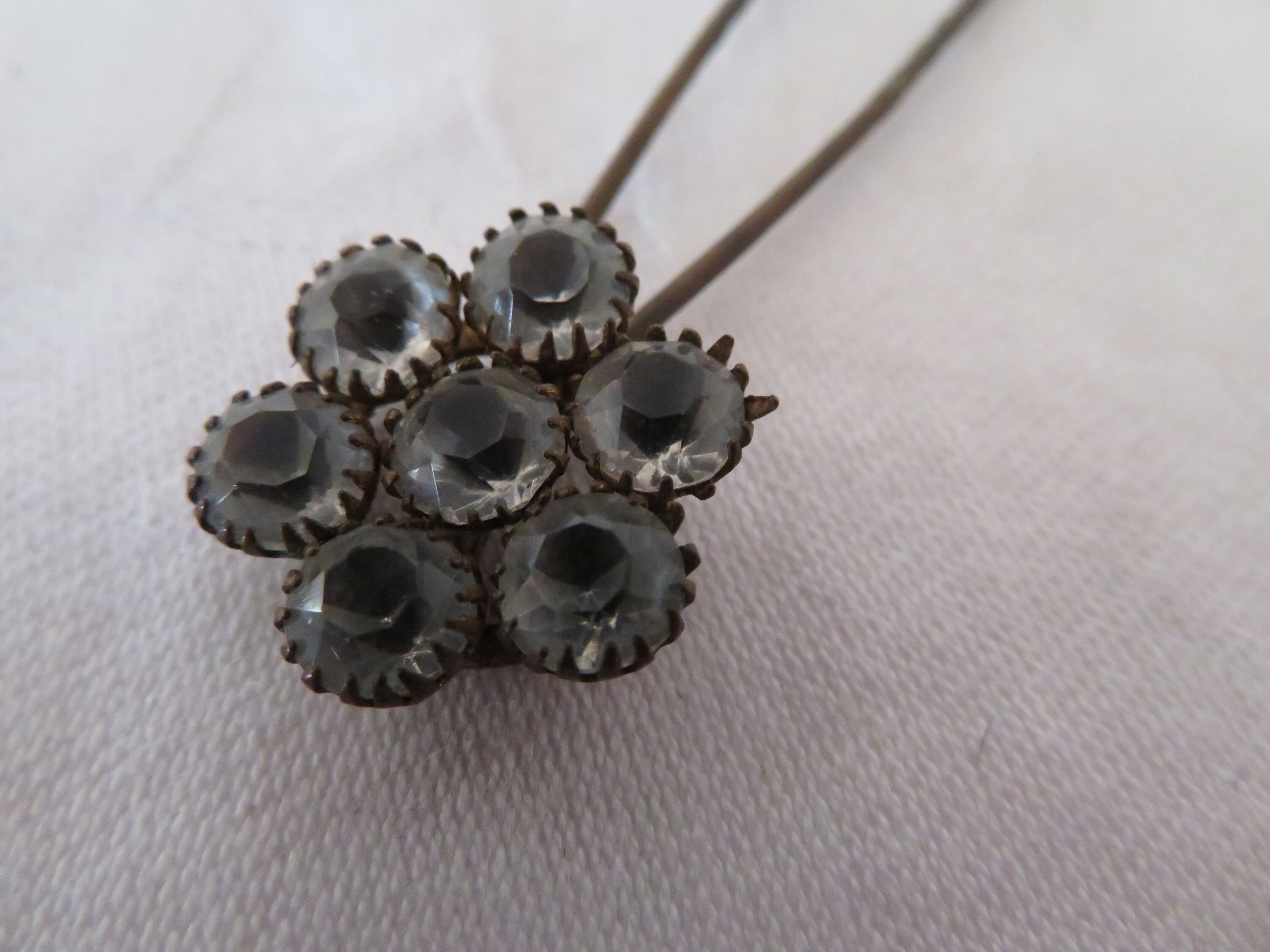 Vintage/antique Double Pronged Hair Pin With Black Dot - Etsy UK