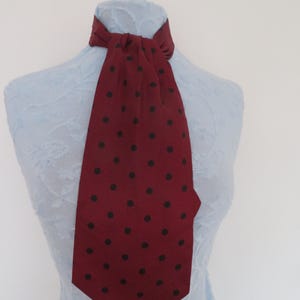 Vintage Classic Burgundy/deep Red & Black Polka Dot Cravat/neck Tie ...