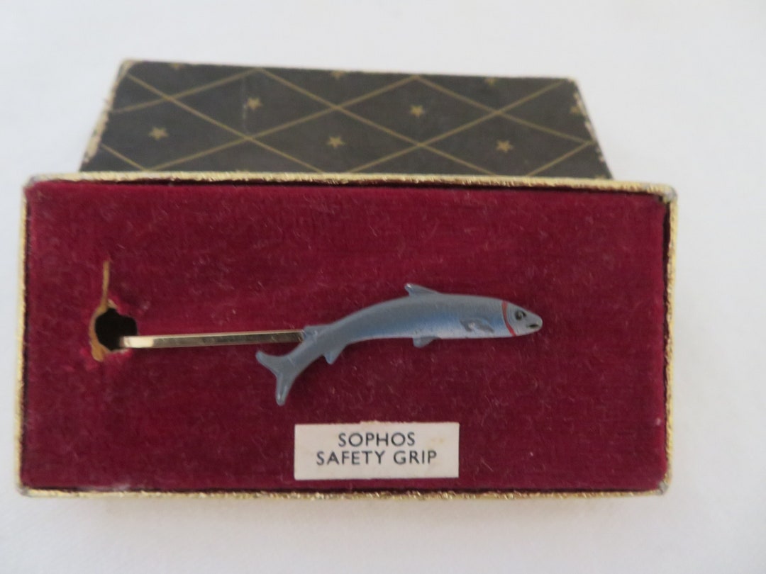 Vintage Gold Tone & Enamel Salmon/trout/fish Tie Pin/bar/slide by ...