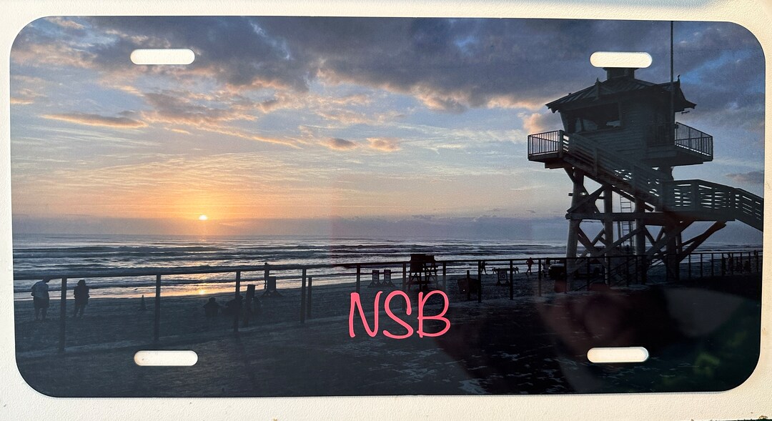 NSB (new Smyrna Beach, FL) Images License Plate. Lifeguard Sunrise - Etsy