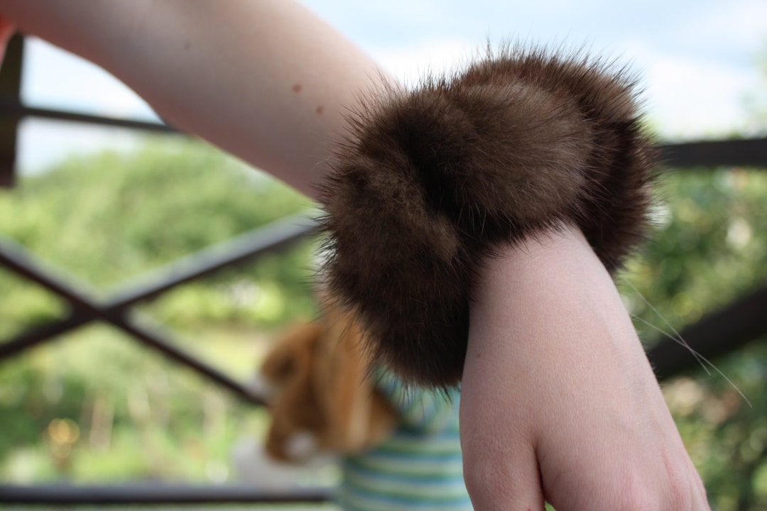 Fluffy Mink Fur Scrunchy Solid Canvas Large Size. - Etsy