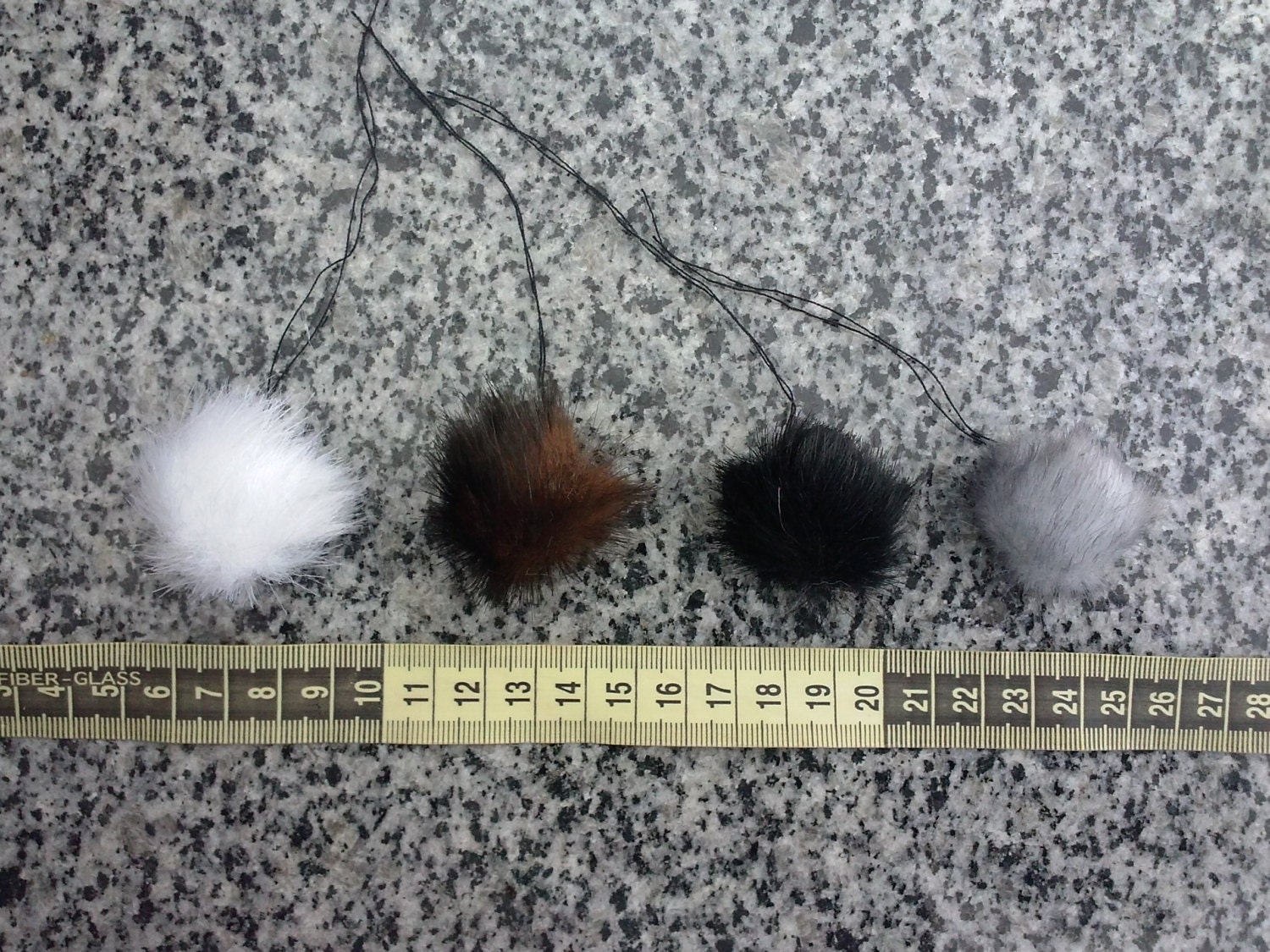 Four Mini Pom-poms Fur Mink Multi Colors. 4 PCS. Handmade - Etsy