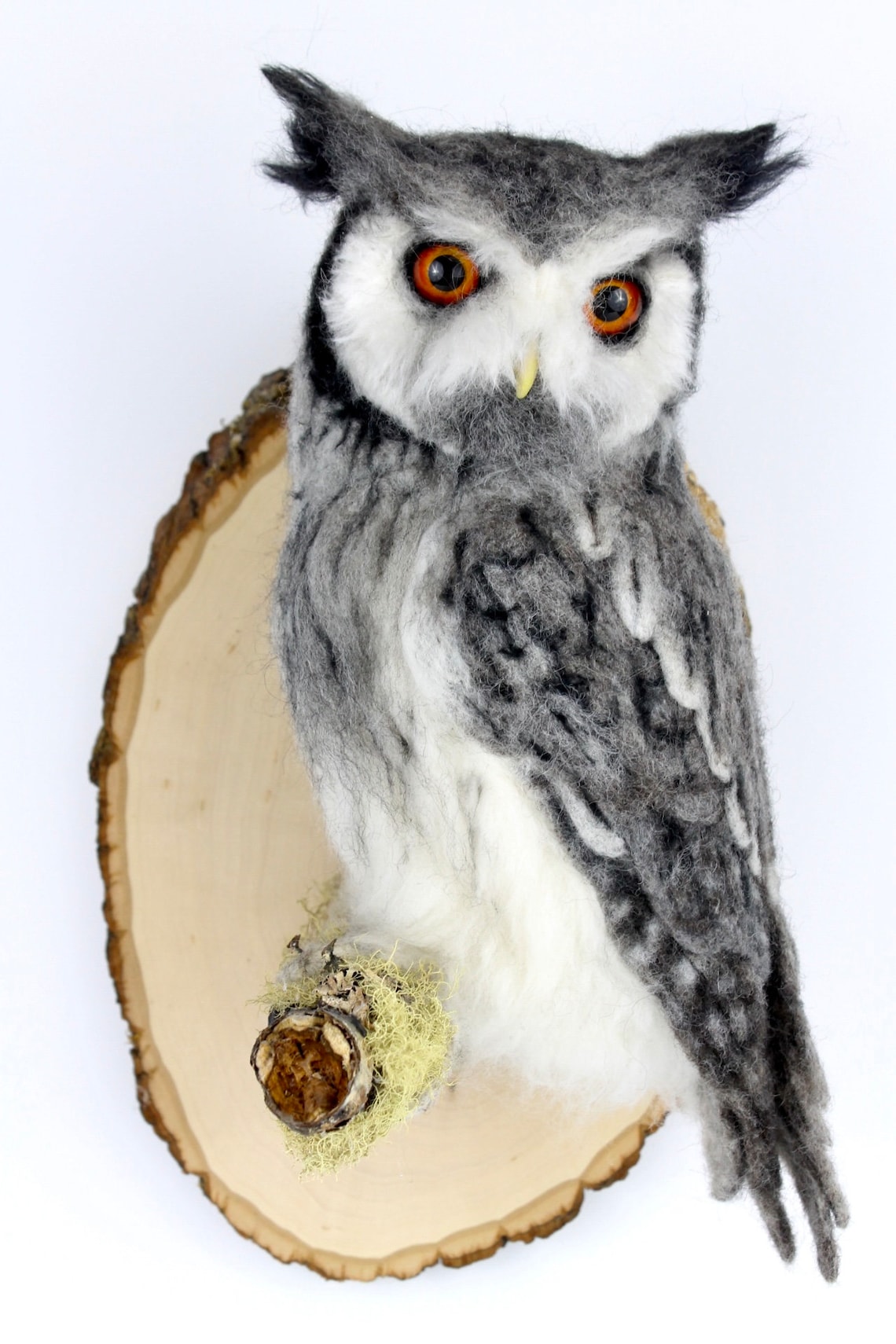 Needle Felted Owl, Life Size Owl, Faux Taxidermy - Etsy