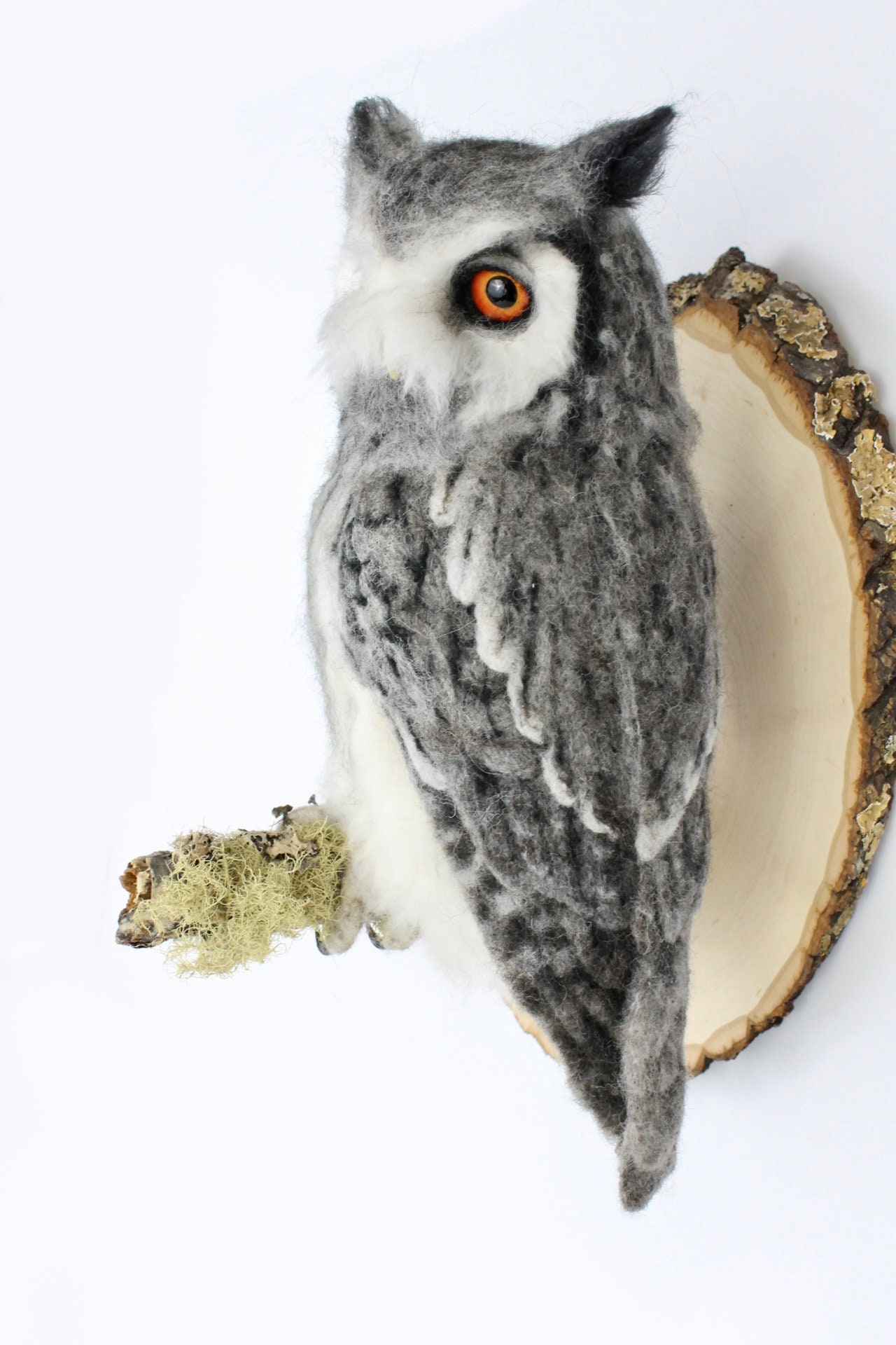 Needle Felted Owl, Life Size Owl, Faux Taxidermy - Etsy