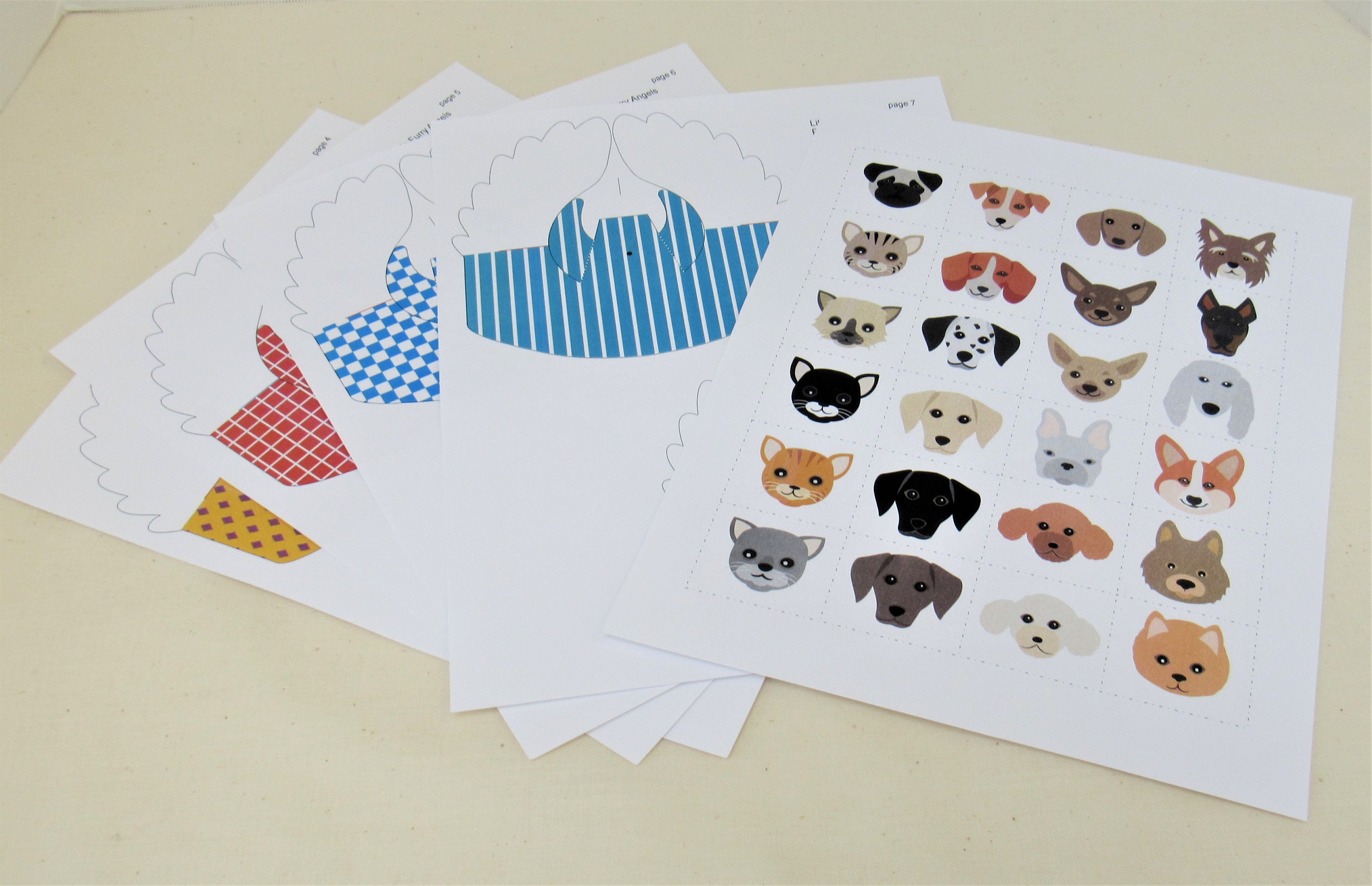 Papercraft Ornaments Little Furry Angels, Dogs and Cats Instant ...