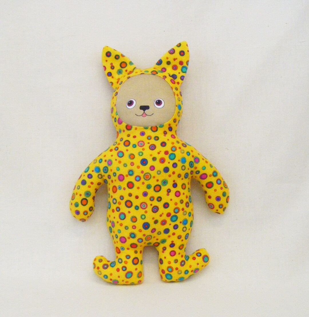 Dotted Yellow Stuffed Toy Dog Doll, Stuffie, FREE SHIPPING - Etsy