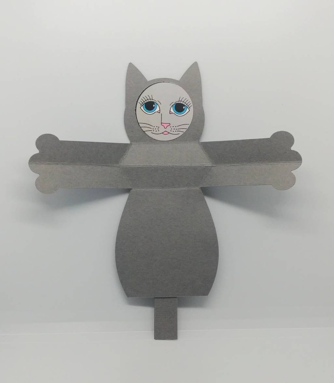 Moving Paper Toy "spat Cat" Card, Gift - Etsy