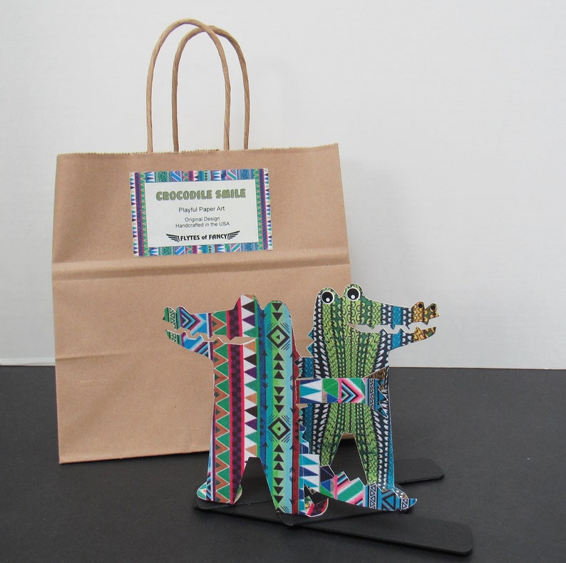 Crocodile Smile Hand Cut Moving Paper Toy - Etsy
