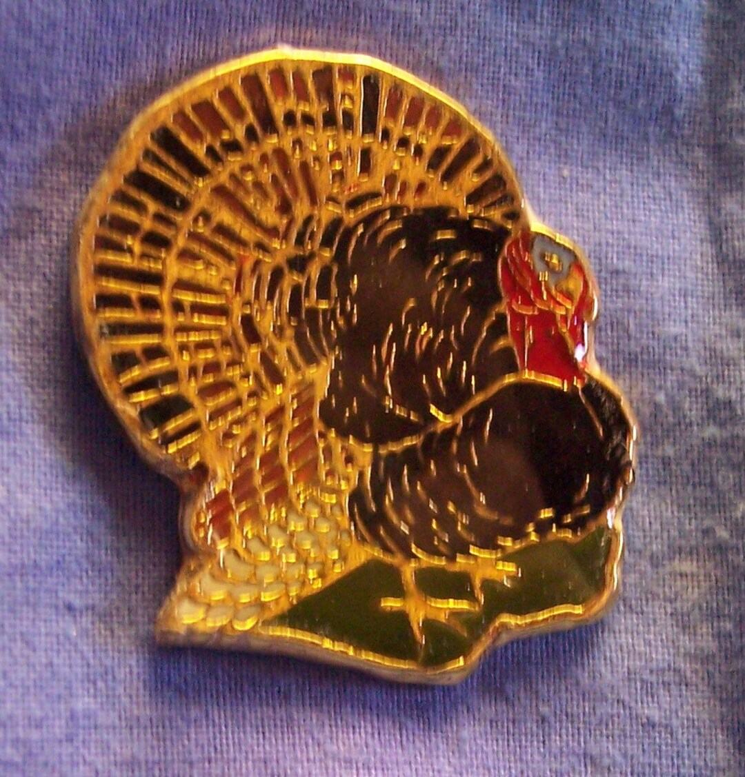 Wild Turkey, Hand Painted, Pin, Handmade, Husband Gift, From American ...