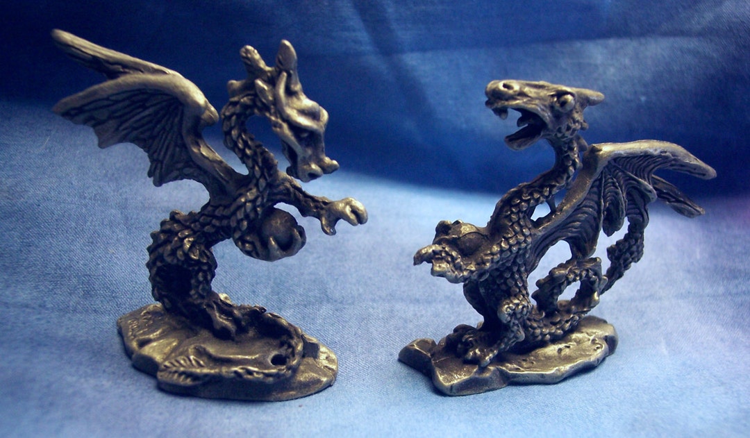 Dragon Figures, Fantasy, Sculptures, Office Decor, Gift for Him, Pewter ...