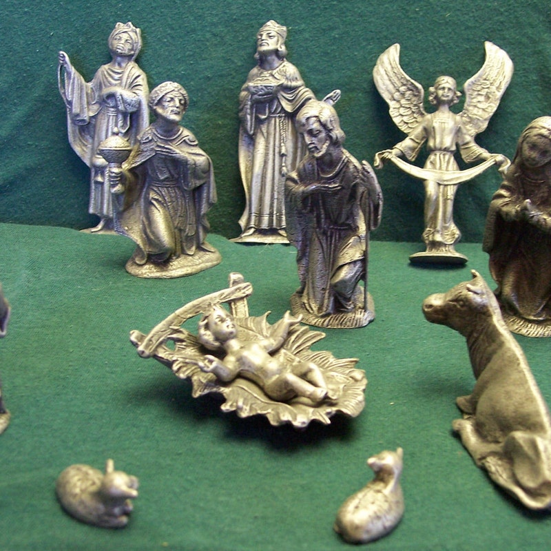 Pewter Nativity Set - Etsy