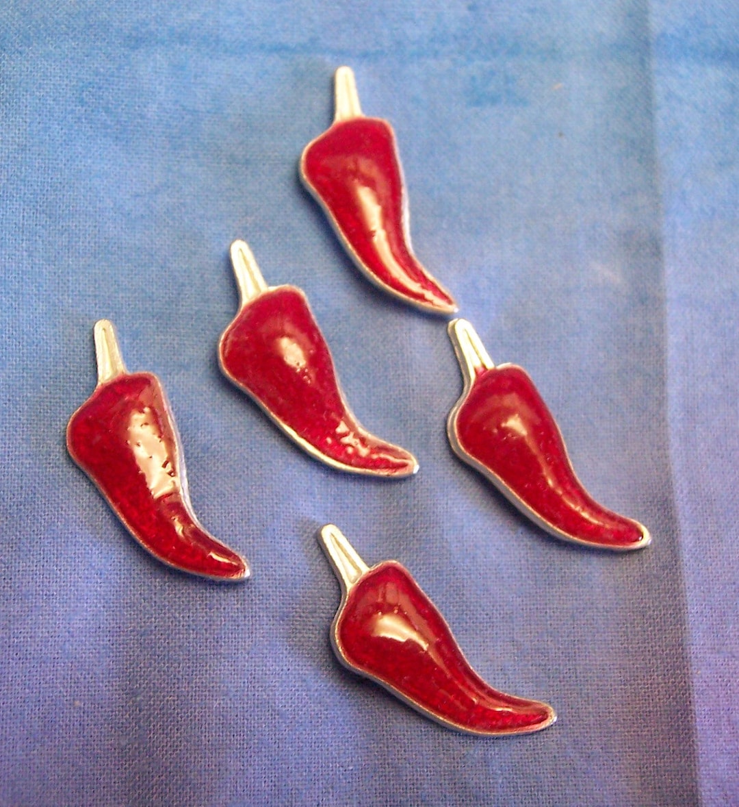 Red Chile, 10 Pins, Ten, Hand Painted, Chili Pins, Lead Free Pewter ...