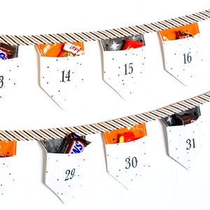 Halloween Countdown Banner Pattern, Advent Calendar October, Days Until ...