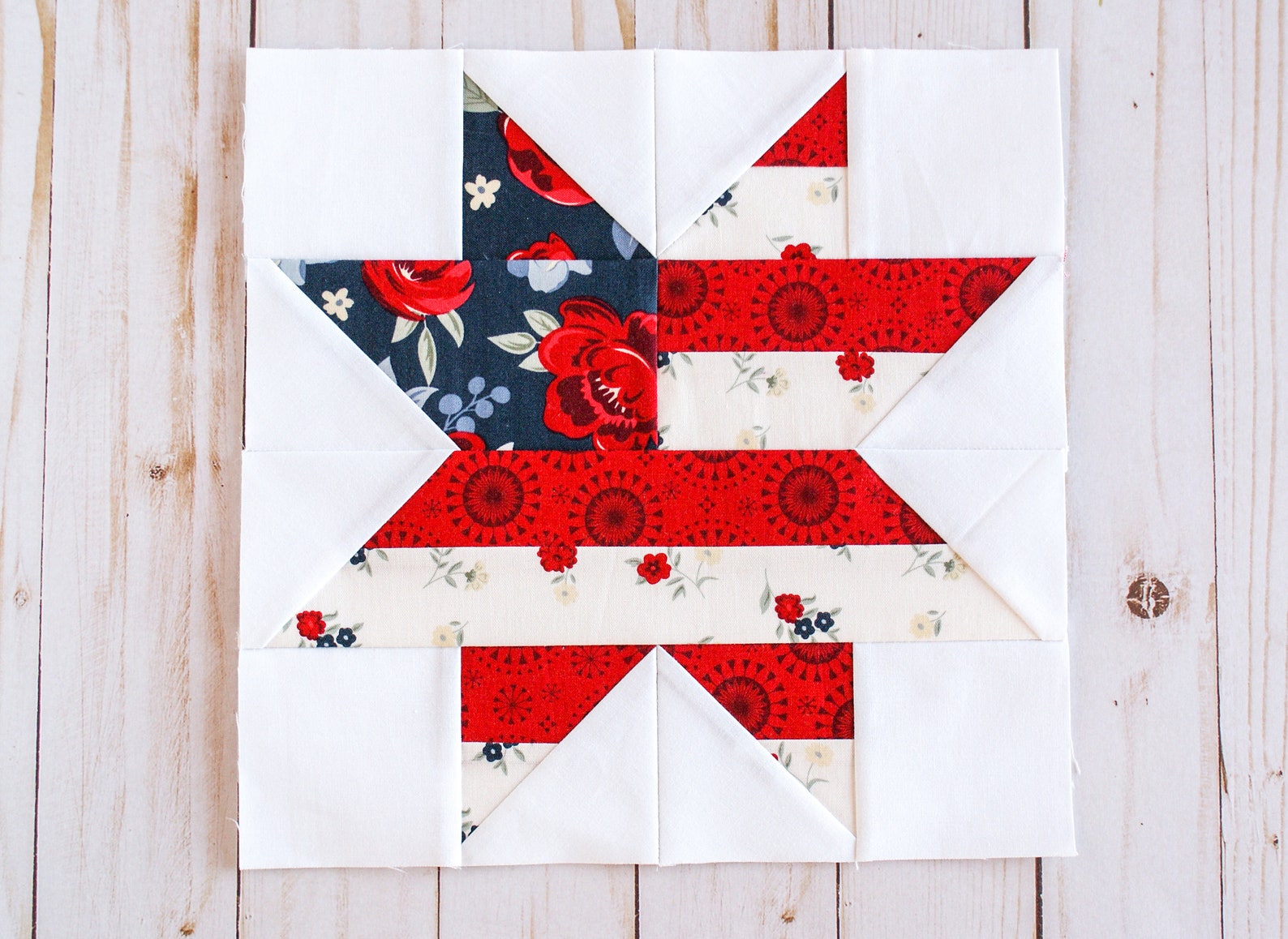 Patriotic Star Quilt Block, Flag, American, Foundation Paper Piecing ...