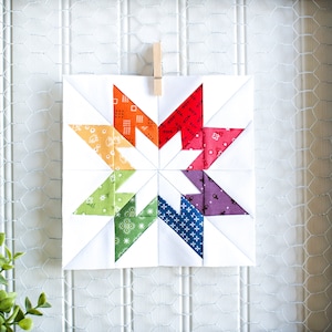 Double Star Quilt Block: FPP Pattern, 5 Sizes (PDF Download) - Etsy