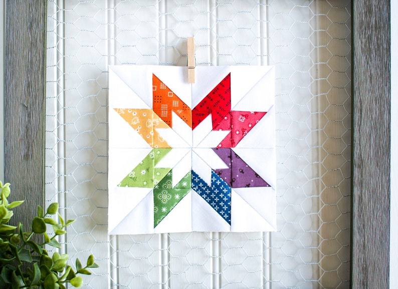 Double Star Quilt Block: FPP Pattern, 5 Sizes (PDF Download) - Etsy