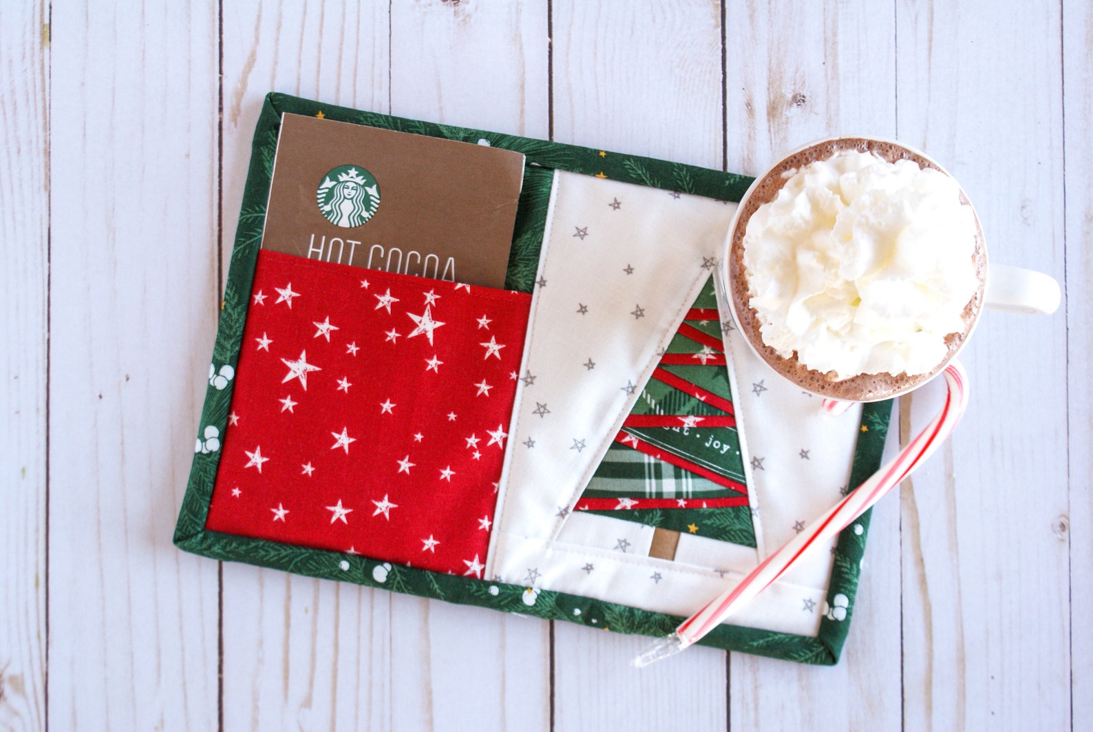 Christmas Mug Rug Pattern, Foundation Paper Piecing, Tree, PDF, Coffee ...