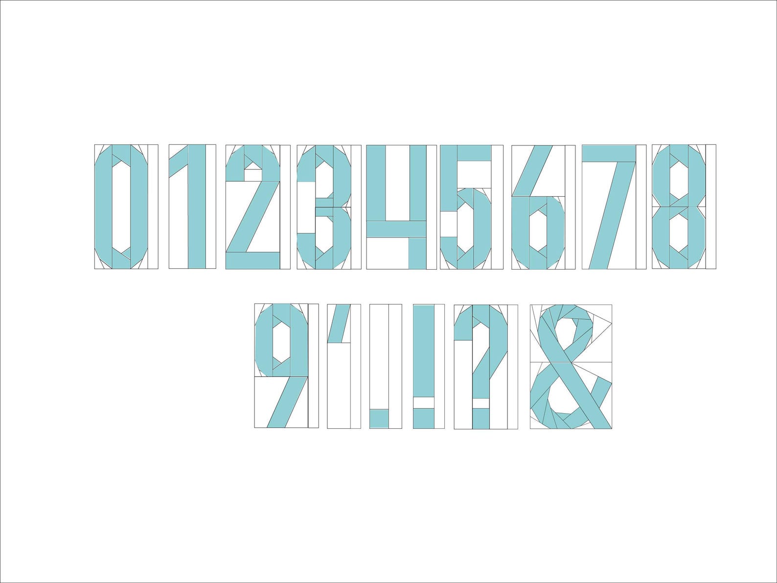7-inch Number Punctuation Foundation Paper Pieced Pattern, Quilt Blocks ...