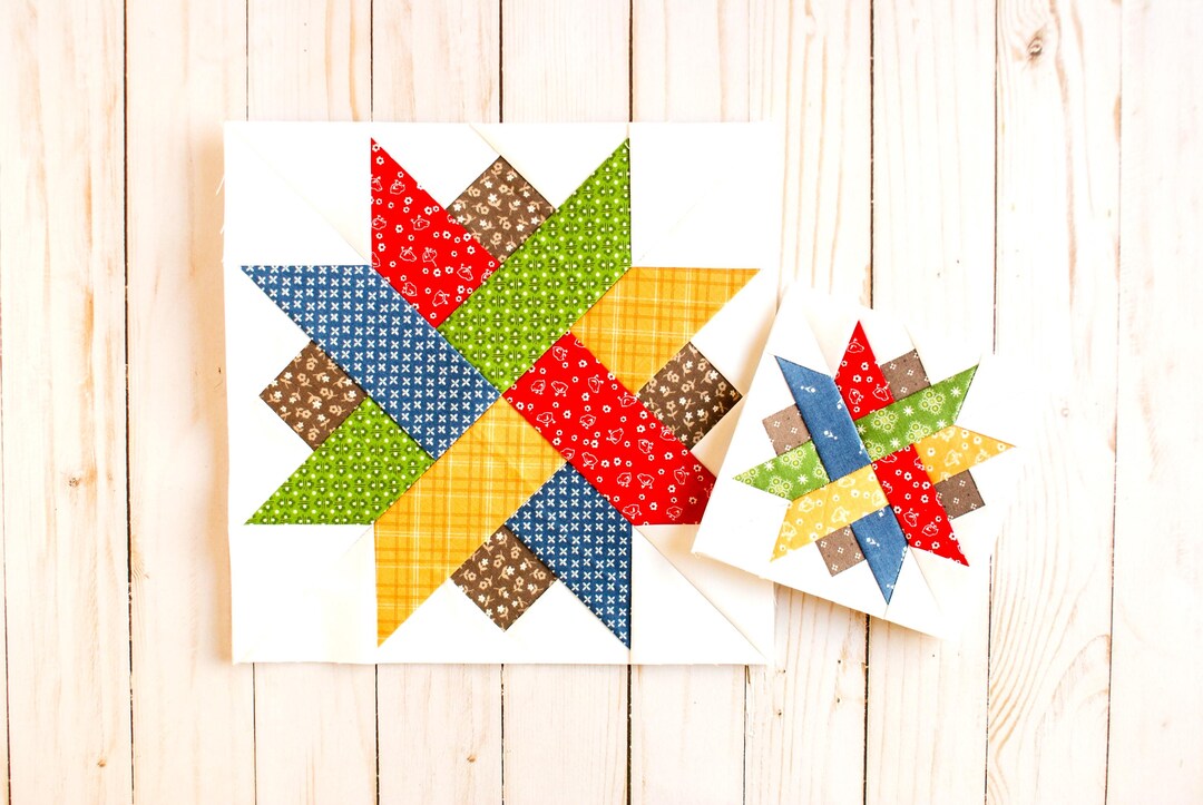 Woven Star 2, 5 Sizes Quilt Block, Foundation Paper Pieced Pattern FPP ...