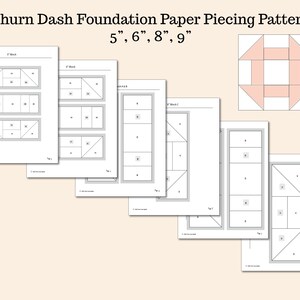Churn Dash Foundation Paper Piecing Pattern, 4 Sizes, FPP, Quilt Block ...