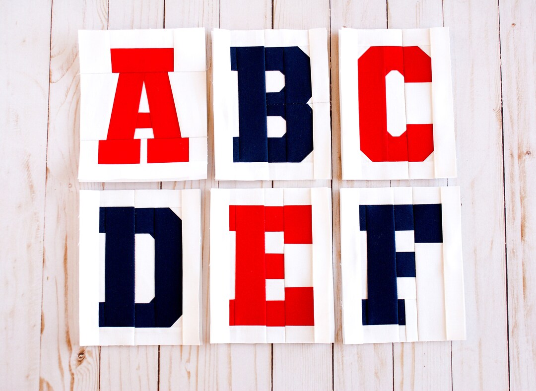 Academic Font Alphabet Quilt Blocks: FPP Pattern (6-inch) (PDF Pattern ...
