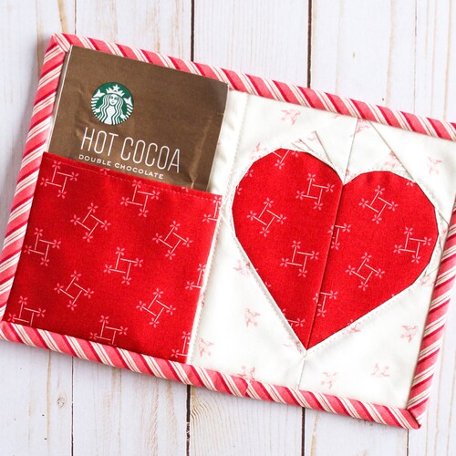 Heart Mug Rug Pattern Foundation Paper Piecing Valentines - Etsy