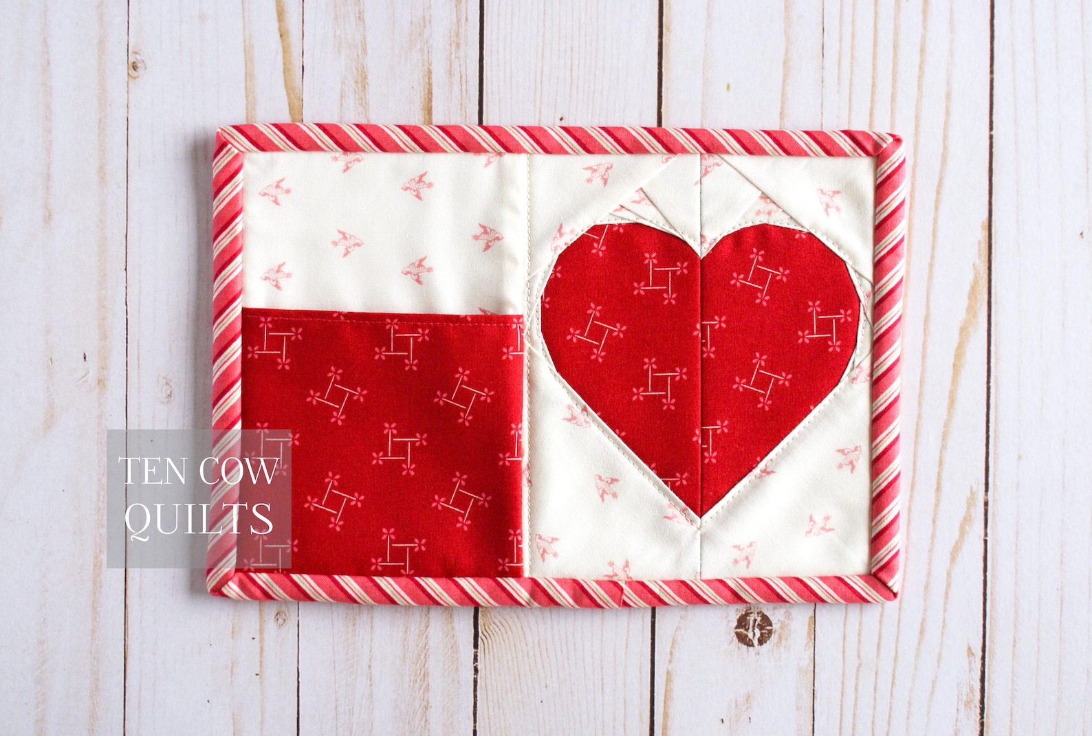 Heart Mug Rug Pattern, Foundation Paper Piecing, Valentines, Gift ...