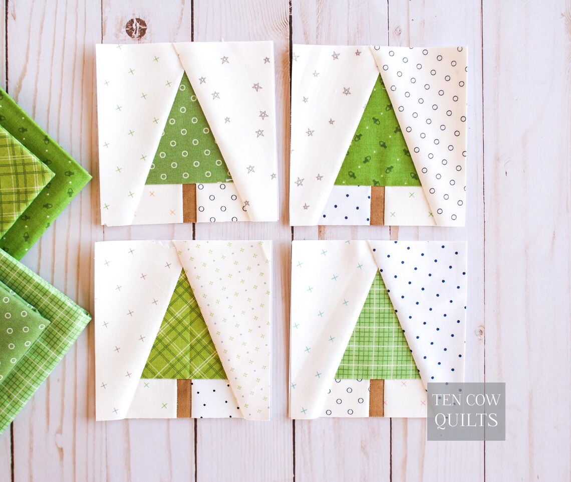 Tiny Tree 5 Sizes Quilt Block Pattern: Foundation Paper Pieced (PDF ...