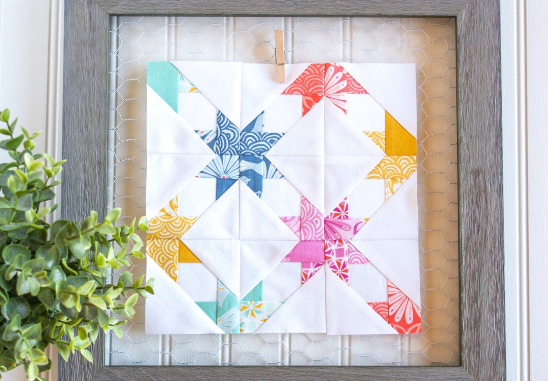 Star Square Foundation Paper Piecing Pattern, FPP, Star Quilt Block ...