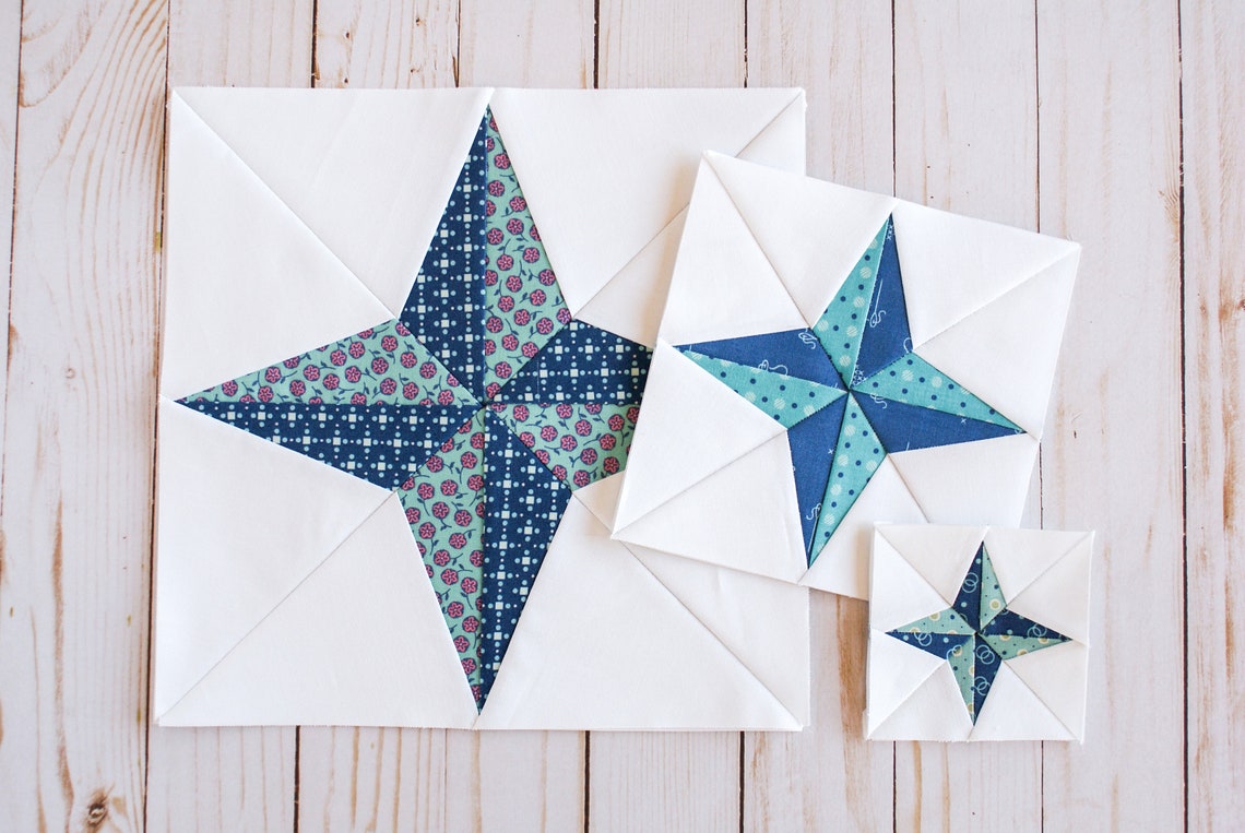 Compass Star Foundation Paper Piecing Pattern, FPP, Quilt Block, Four ...