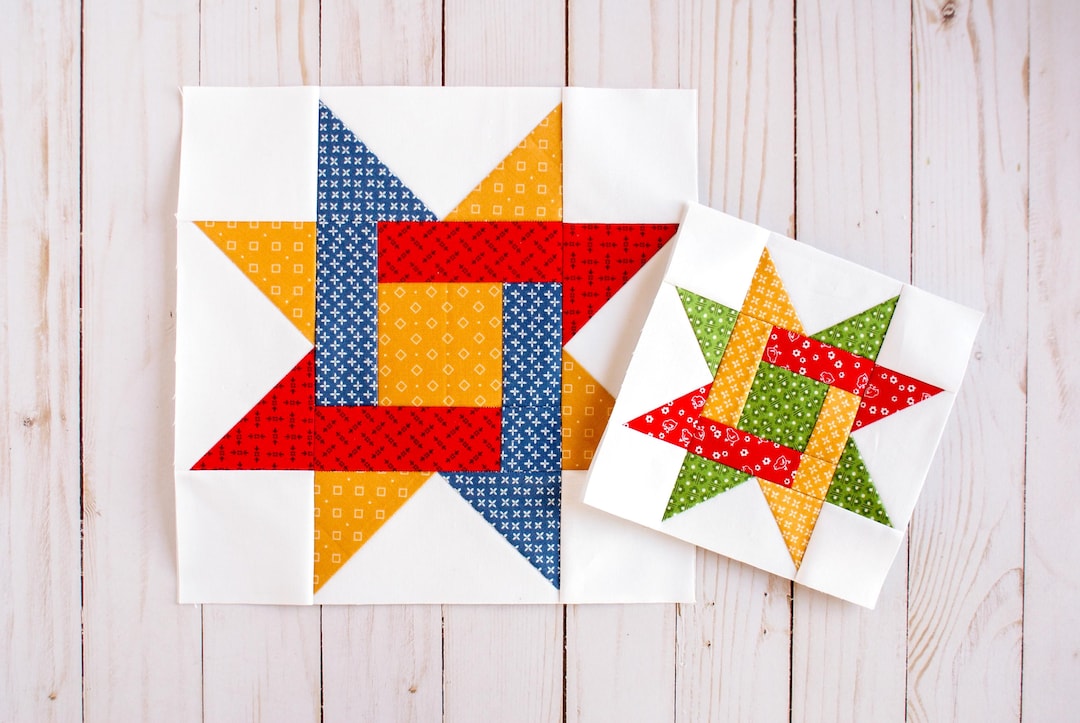 Simple Star Foundation Paper Pieced Pattern, 4 Sizes, Quilt Block ...