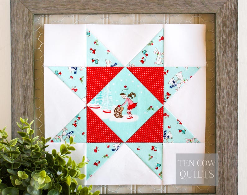 Barn Star Quilt Block Pattern: Foundation Paper Pieced (FPP) - 4-10 ...