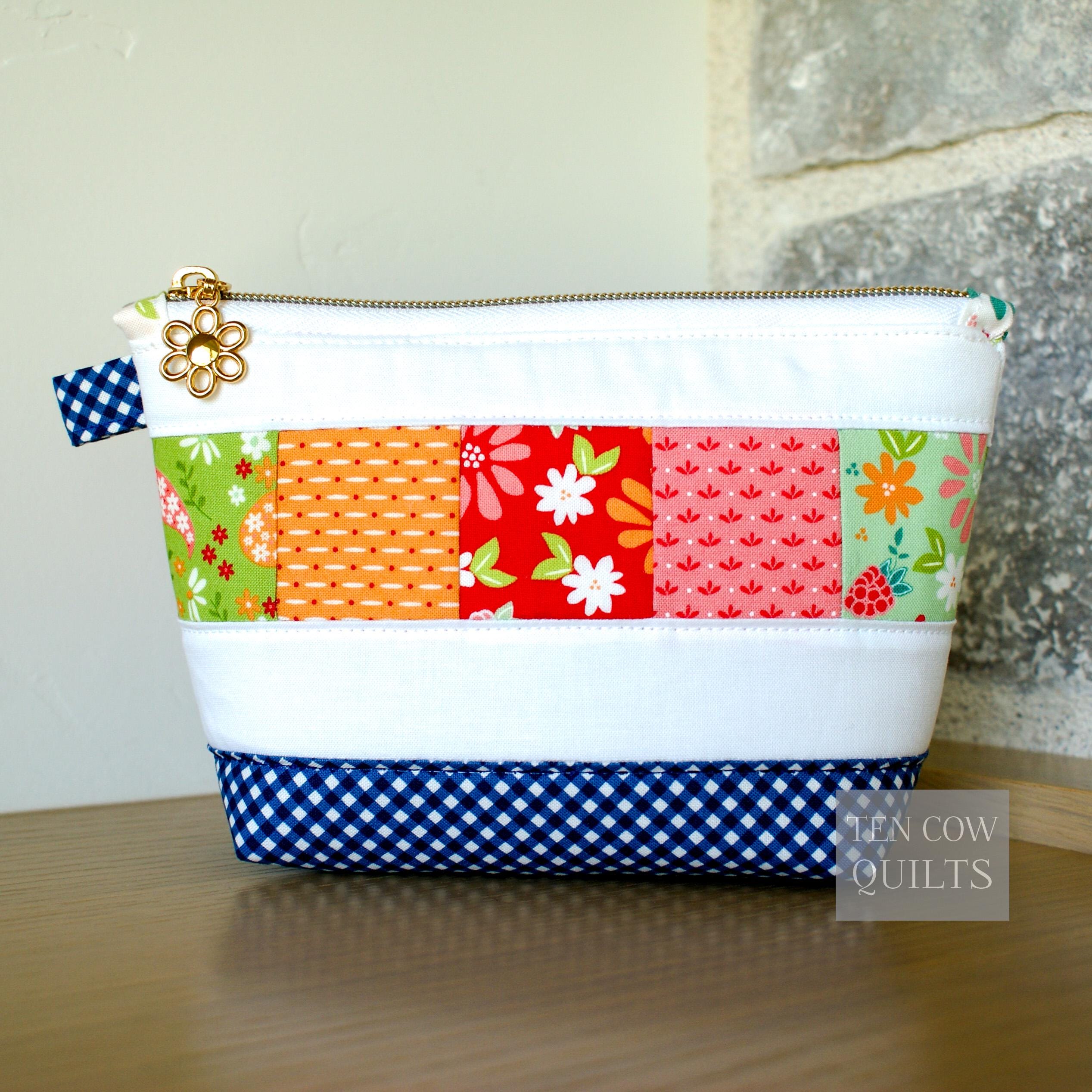 Patchwork Zipper Pouch Pattern, Foundation Paper Pieced, Sewing Pattern ...