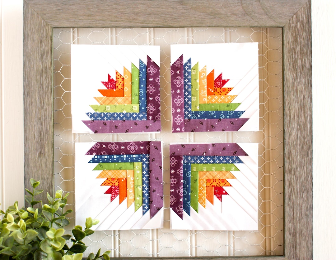 Lilly Log Cabin, Foundation Paper Piecing Pattern, FPP, Tulip, Flower ...